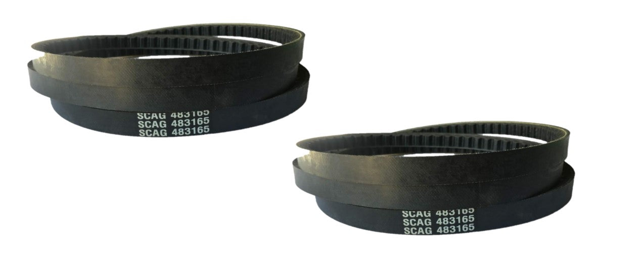 2 PK Genuine Scag 483165 Cogged Pump Drive Belt Fits Select Cheetah Mo ...