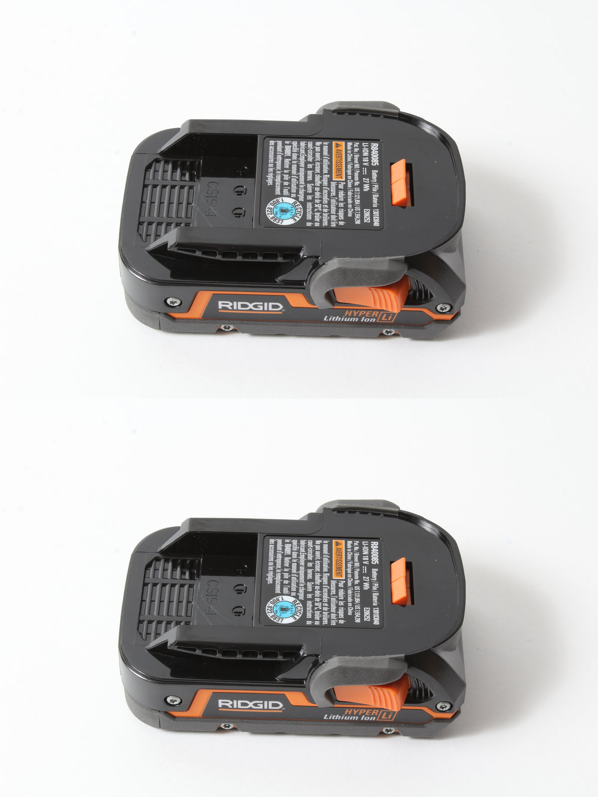 2 Pack Ridgid 130183040 18V 1.5Ah Lithium Ion Battery w Fuel Gauge R86 ...